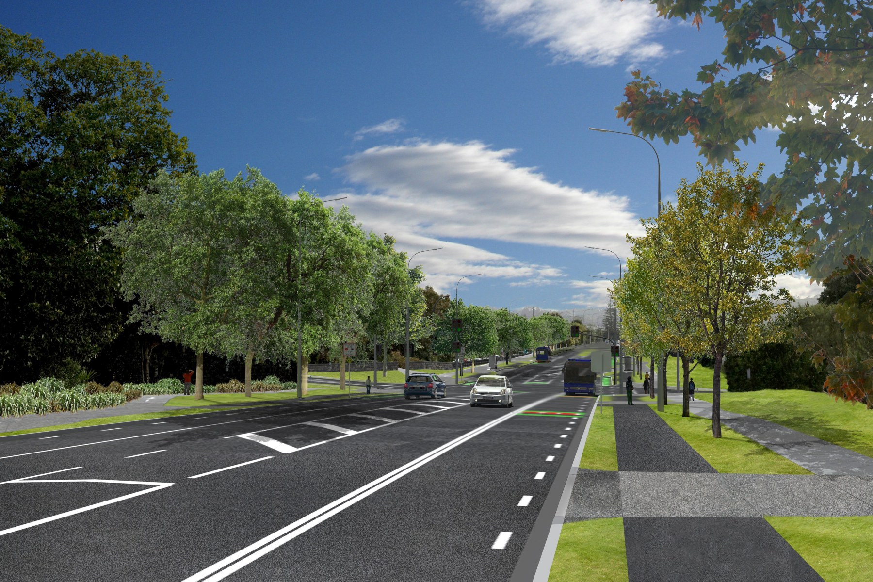 Image 03 - Mid-Block And Signals Replacing Roundabouts - Bike Auckland