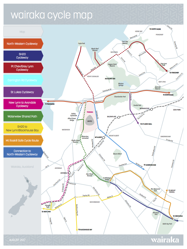 Bike Paths Map - Wairaka - Bike Auckland