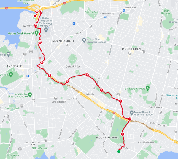 Journey by bicycle along Oakley Creek - Bike Auckland